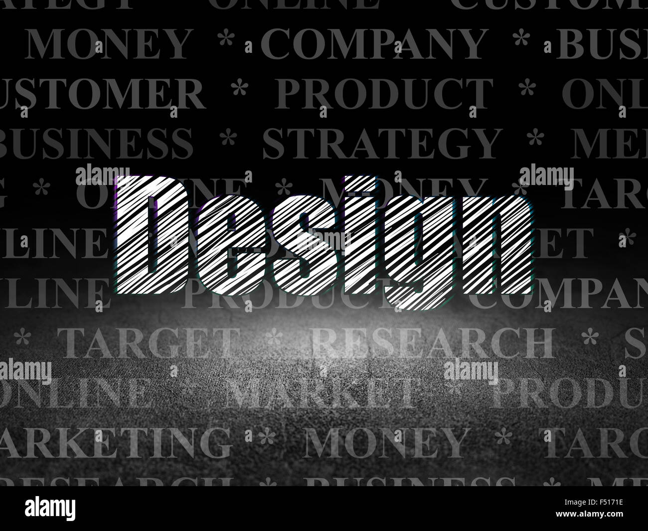 Advertising concept: Design in grunge dark room Stock Photo - Alamy