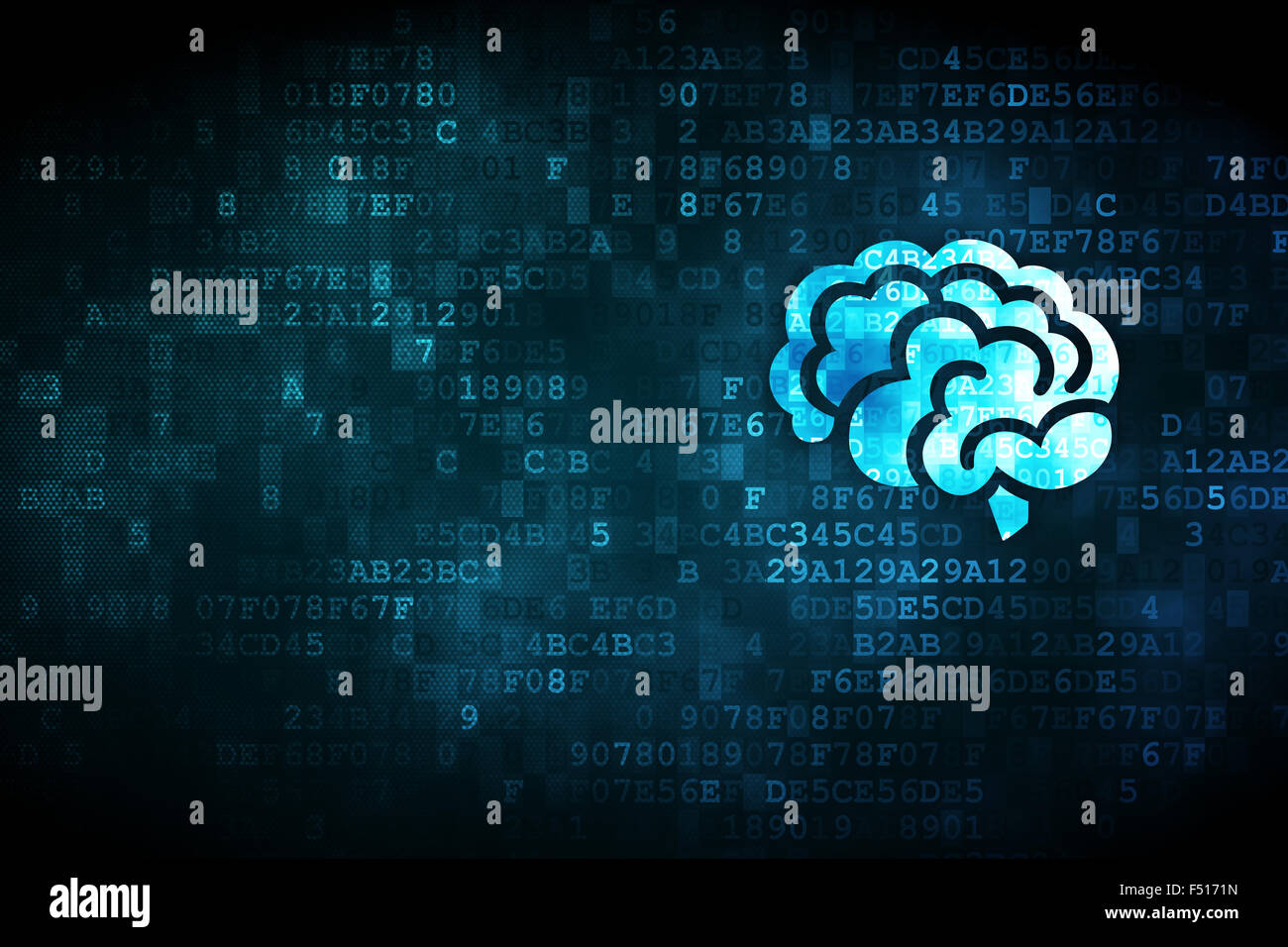 Medicine concept: Brain on digital background Stock Photo - Alamy
