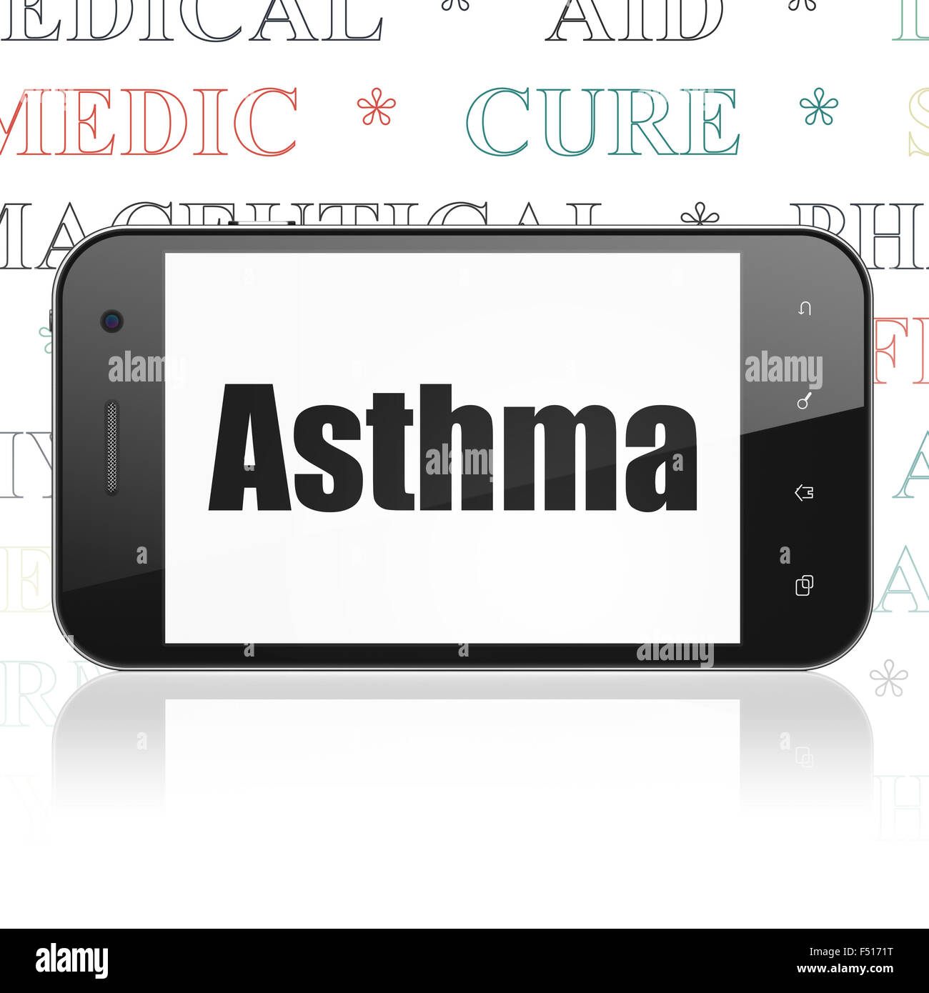 Healthcare concept: Smartphone with Asthma on display Stock Photo - Alamy