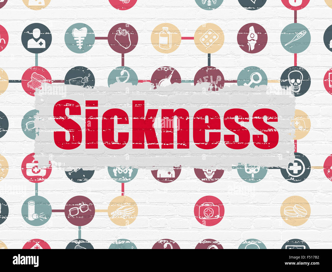 Medicine concept: Sickness on wall background Stock Photo - Alamy