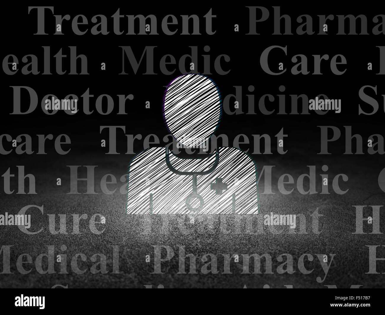 Health concept: Doctor in grunge dark room Stock Photo - Alamy