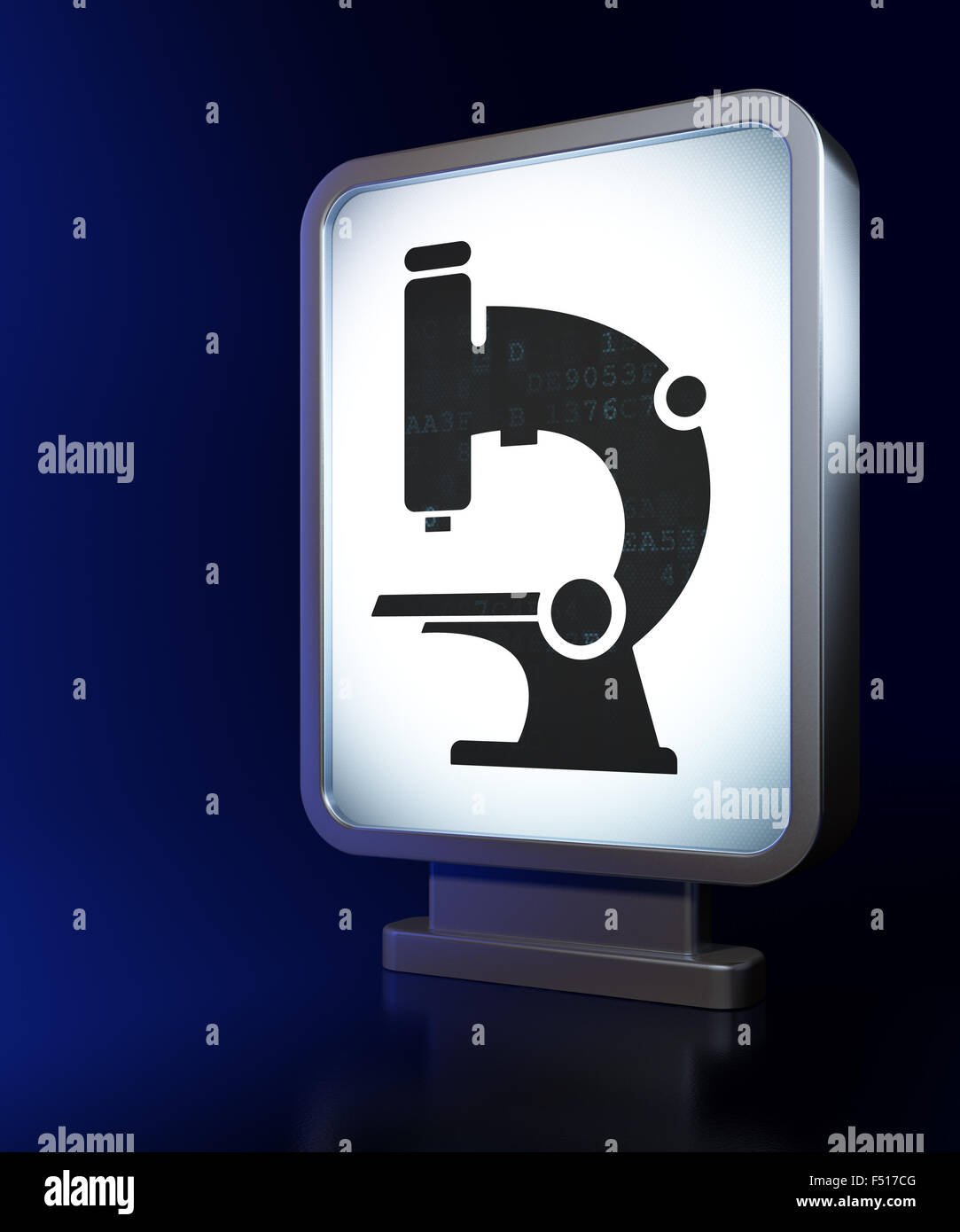 Science concept: Microscope on billboard background Stock Photo - Alamy
