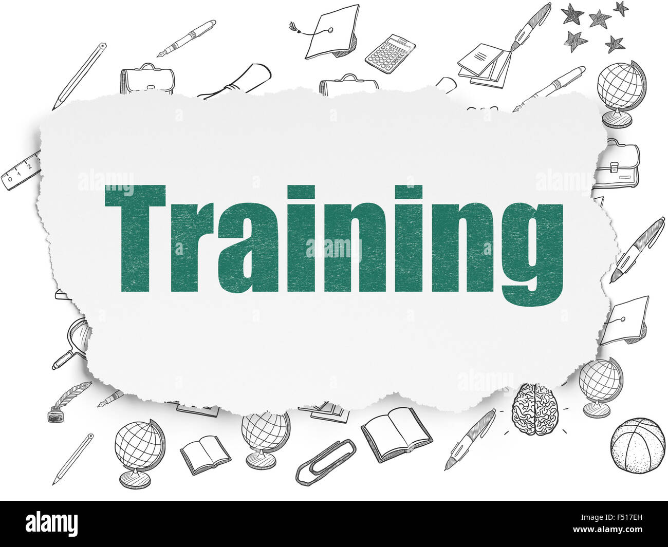 Education concept: Training on Torn Paper background Stock Photo - Alamy