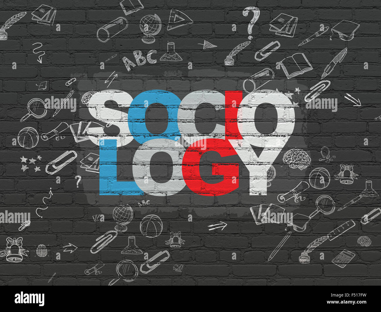 Studying concept: Sociology on wall background Stock Photo - Alamy