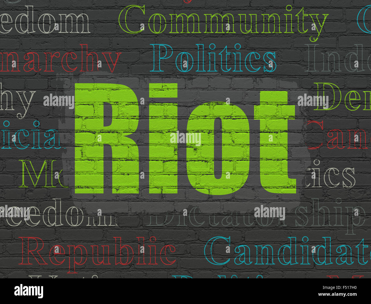 Politics concept: Riot on wall background Stock Photo - Alamy