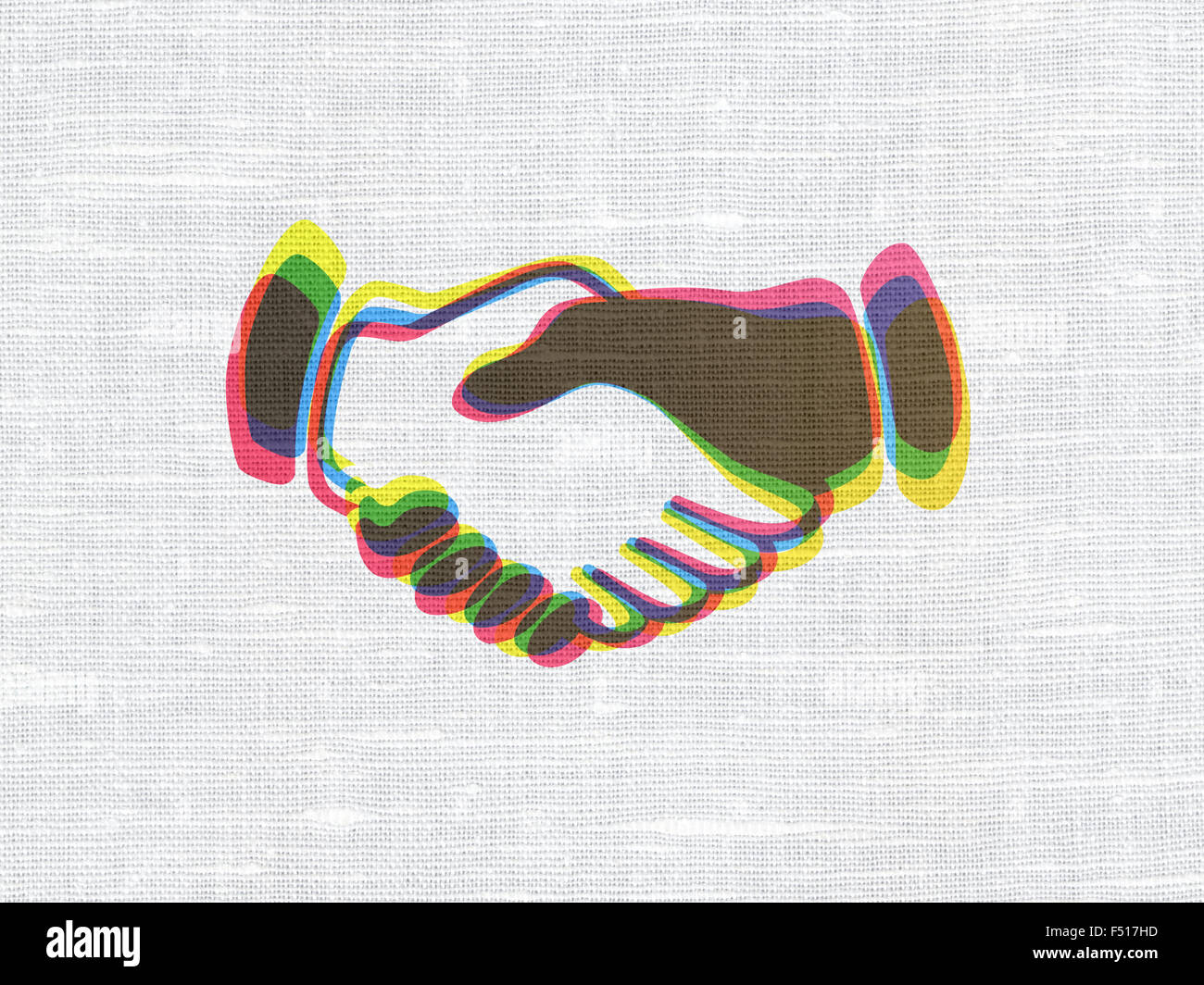 Political concept: Handshake on fabric texture background Stock Photo ...