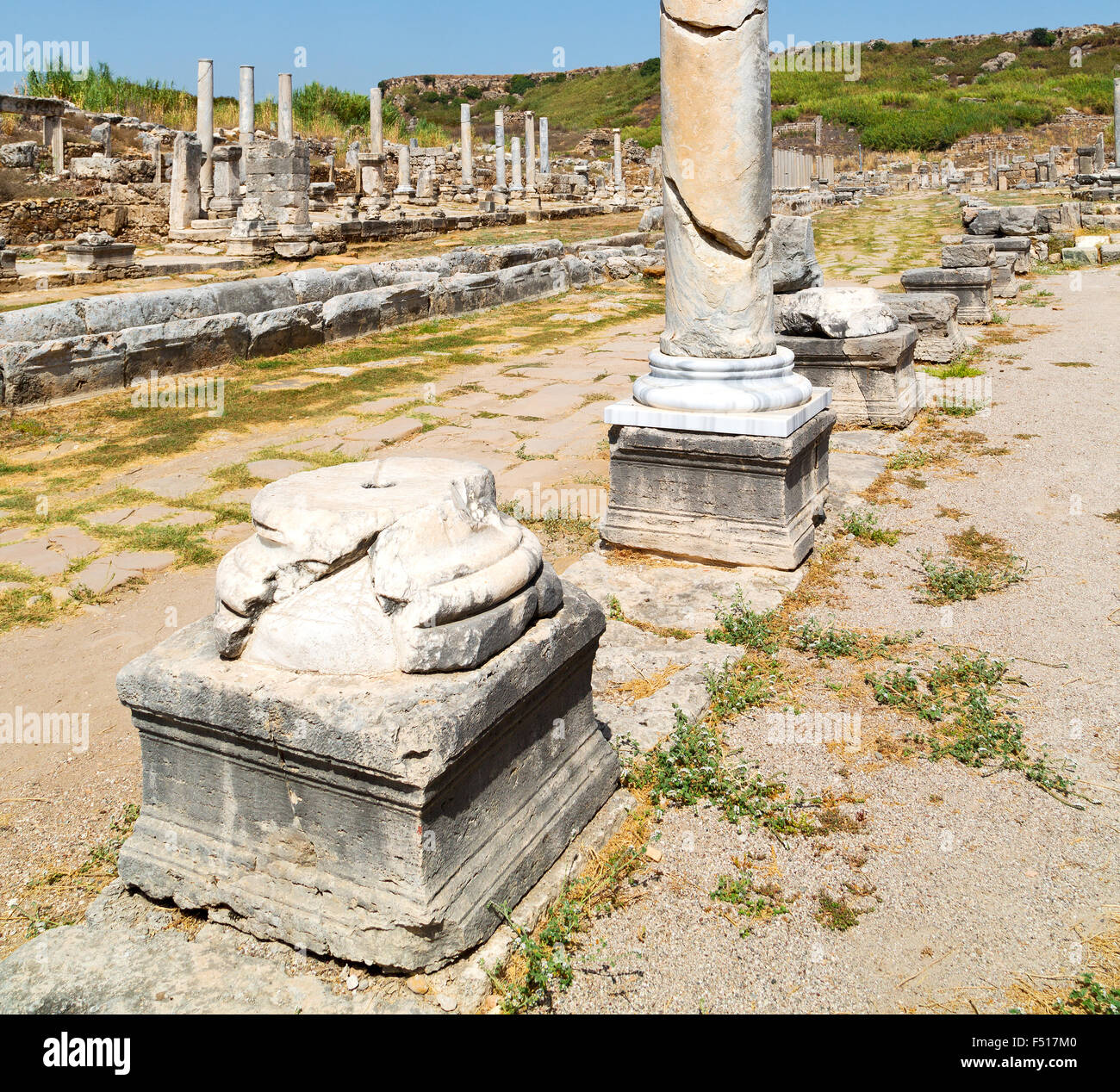 old construction in asia turkey the column and the roman temple Stock ...