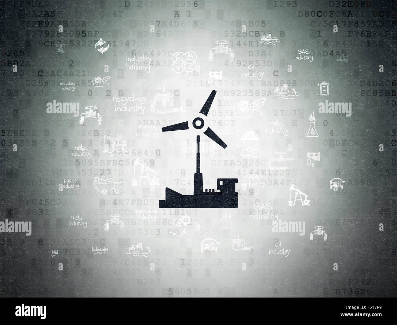 Industry concept: Windmill on Digital Paper background Stock Photo - Alamy