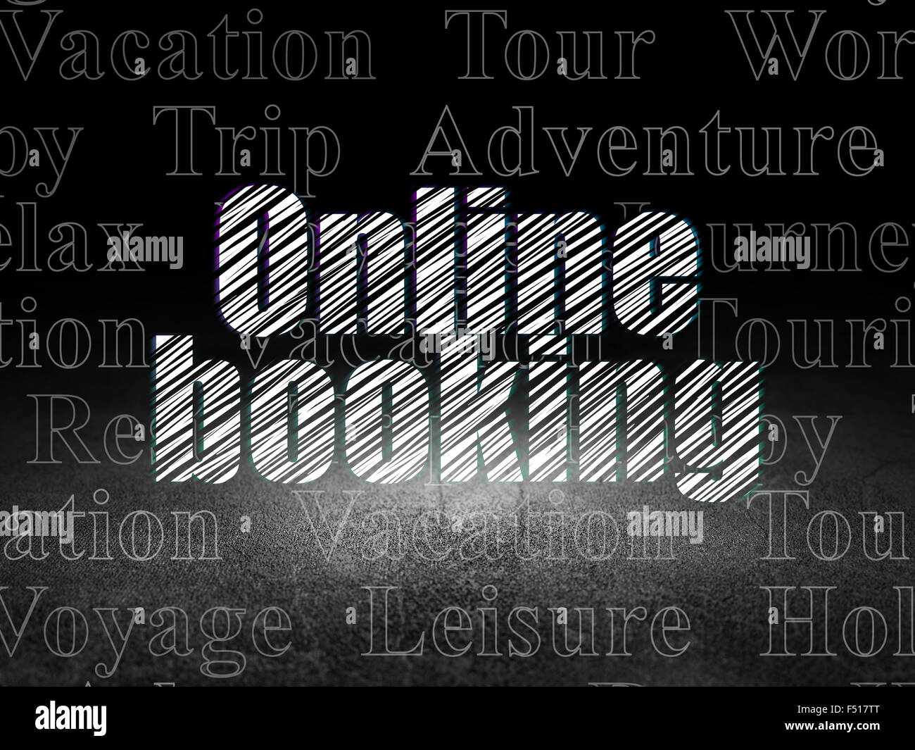 Tourism concept: Online Booking in grunge dark room Stock Photo - Alamy