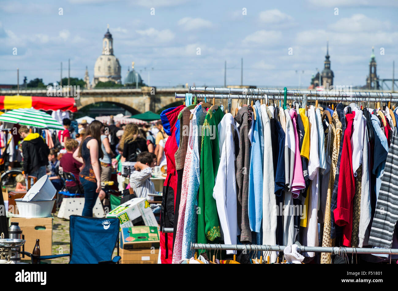 Many different things are offered for sale at the weekly flea market ...