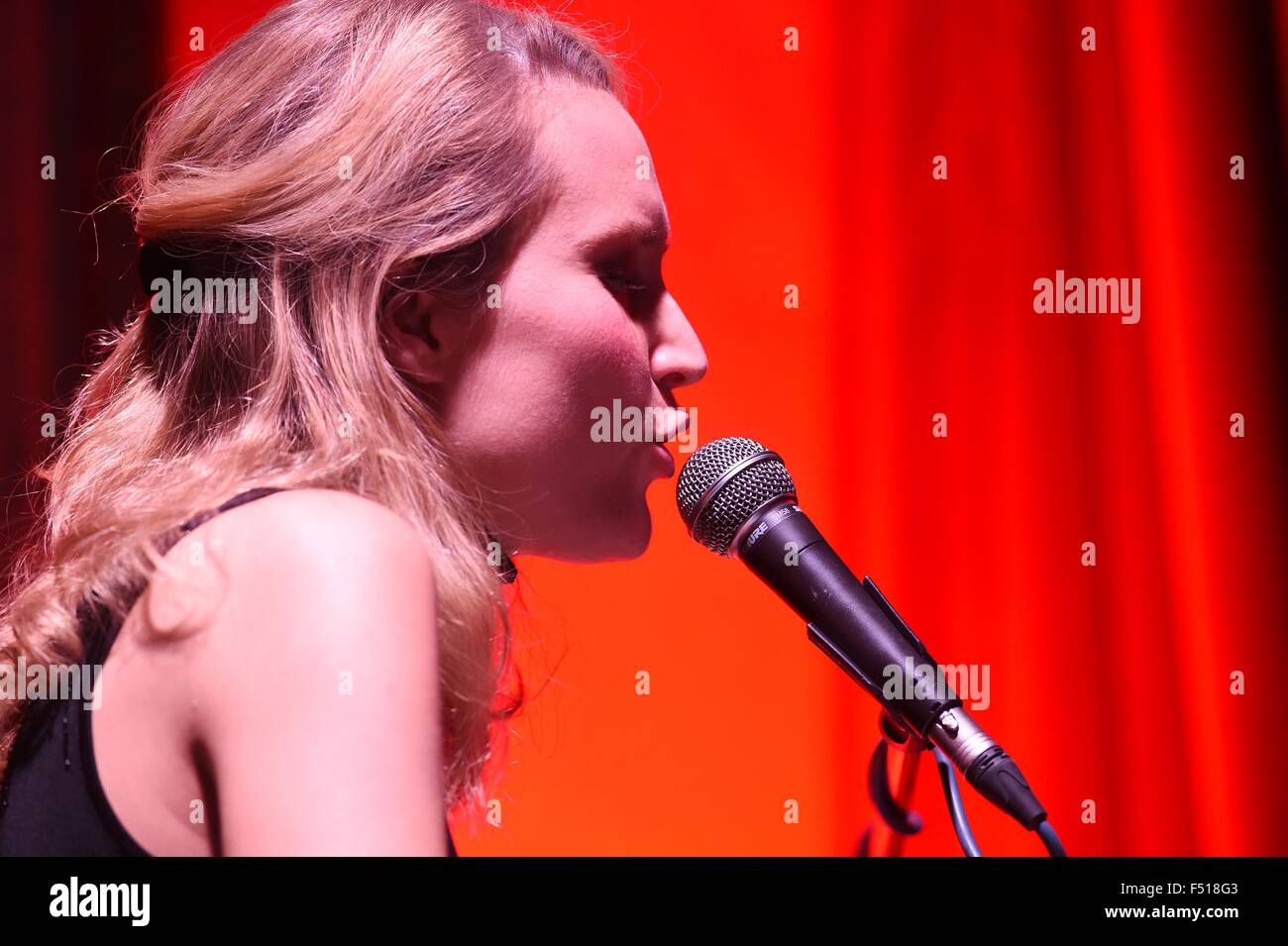 Australian pianist and singer Sarah McKenzie performs during the ...