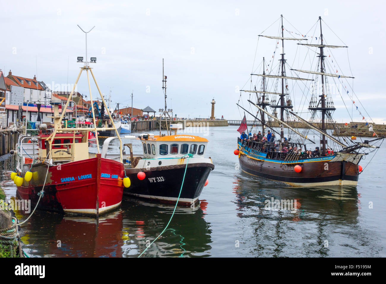 The bark Endeavour a small scale replica of Captain James Cook’s ship ...