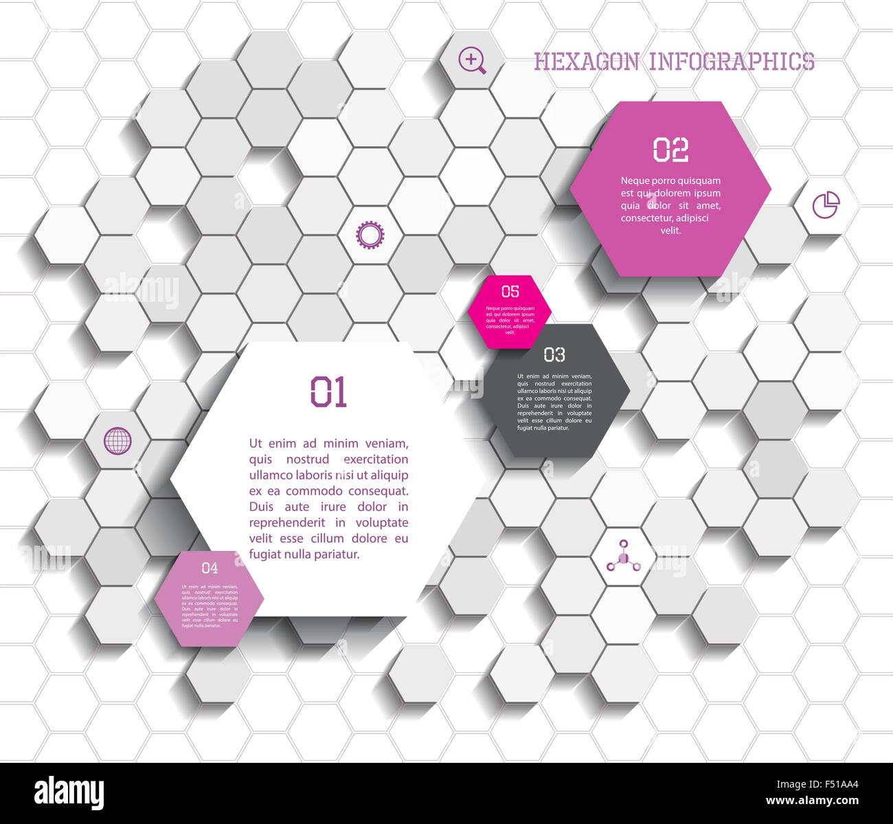 Hexagon Flat Infographic High Resolution Stock Photography and Images ...