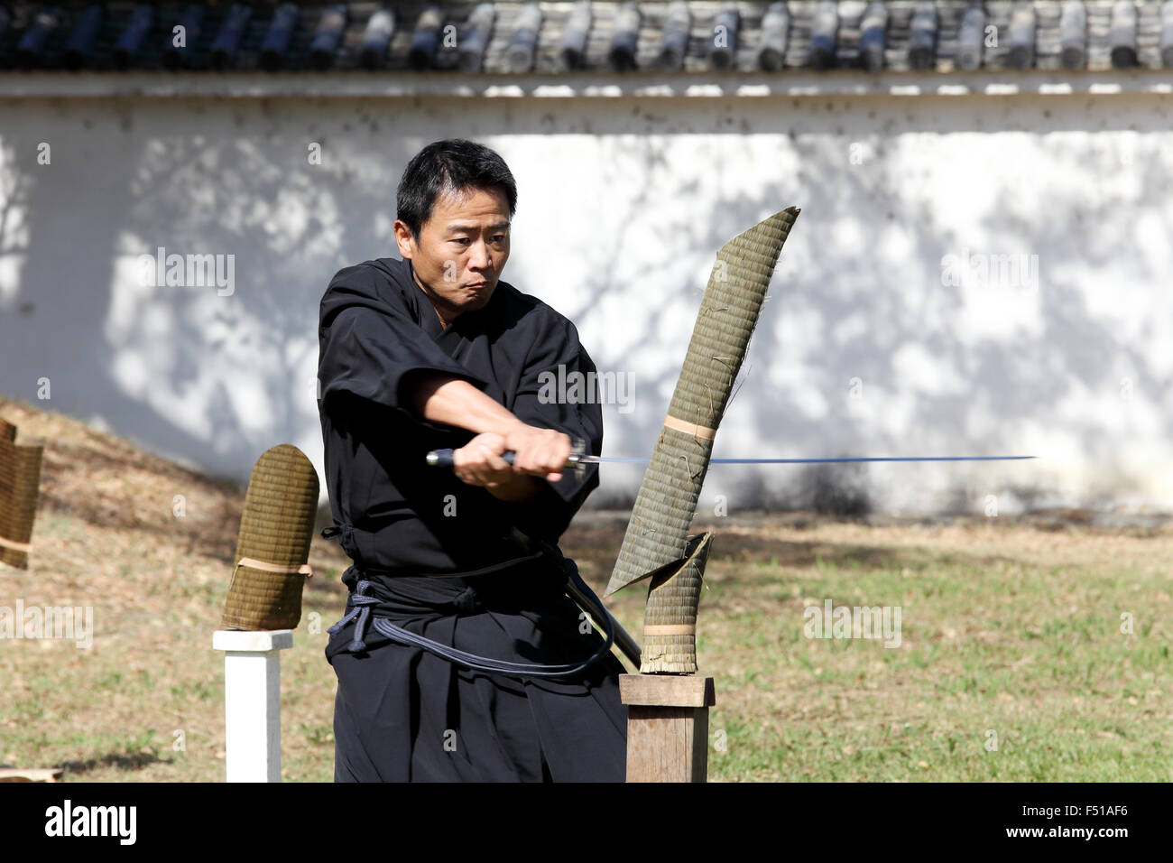Japanese martial arts with katana sword Stock Photo - Alamy