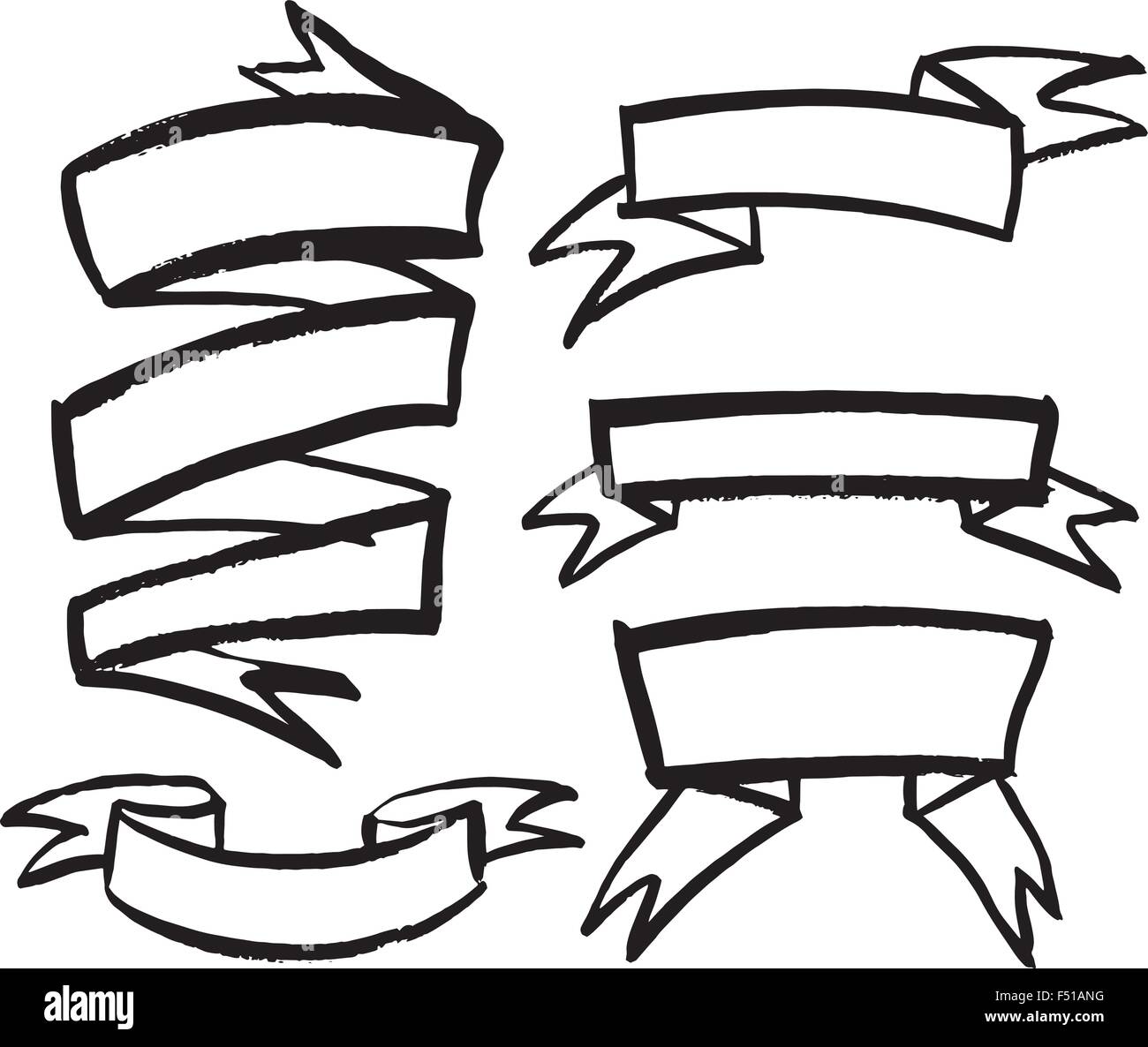 Set of hand-drawn ribbons Stock Vector Image & Art - Alamy