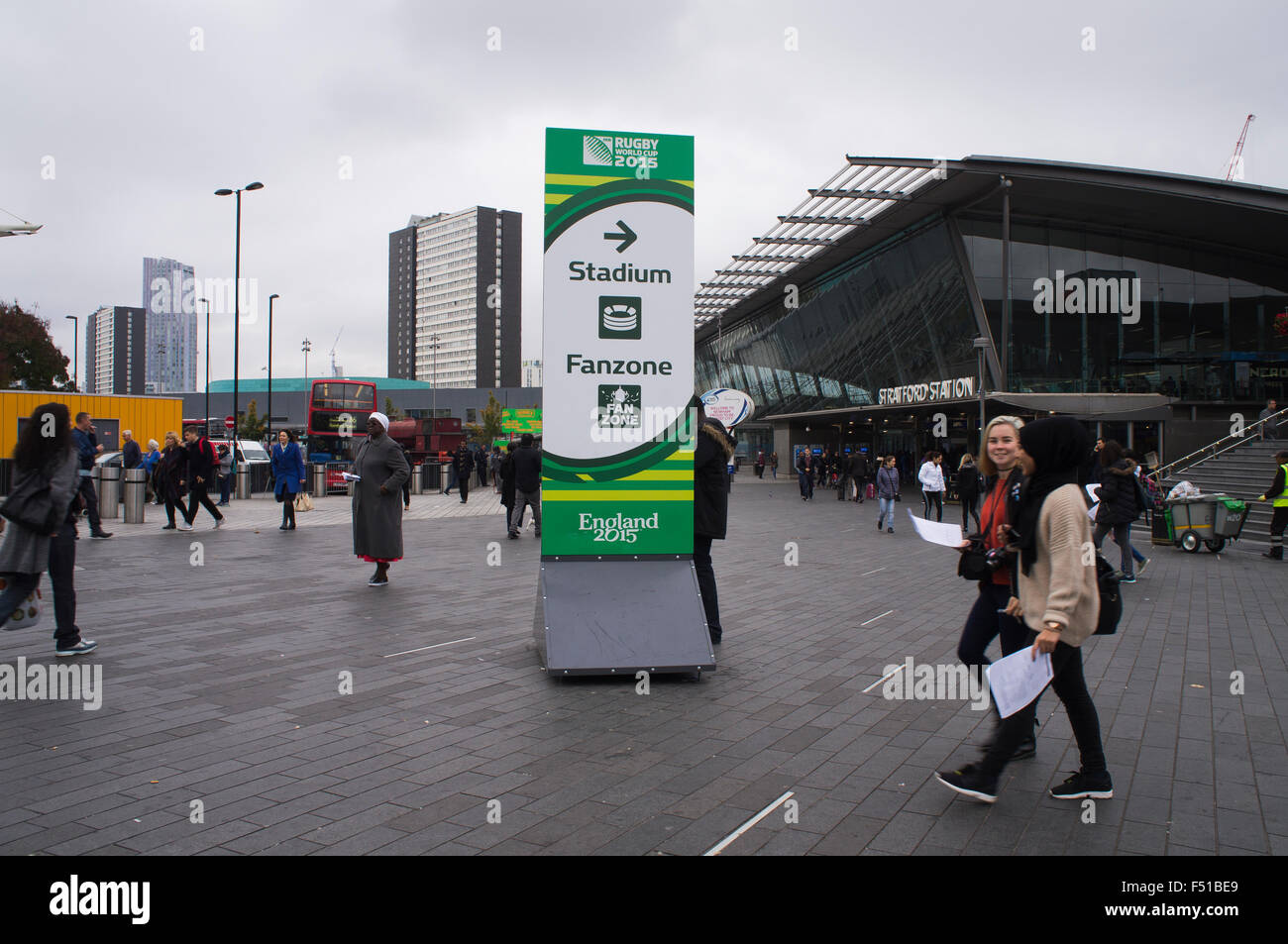 fanzone Rugby World Cup England 2015 sign Stock Photo - Alamy