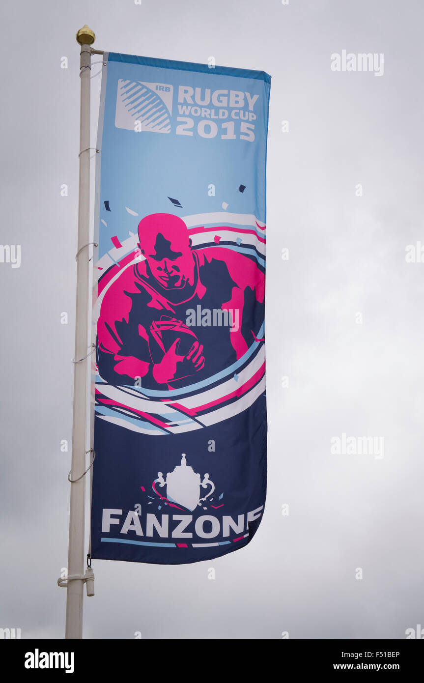 fanzone Rugby World Cup England 2015 flag Stock Photo - Alamy