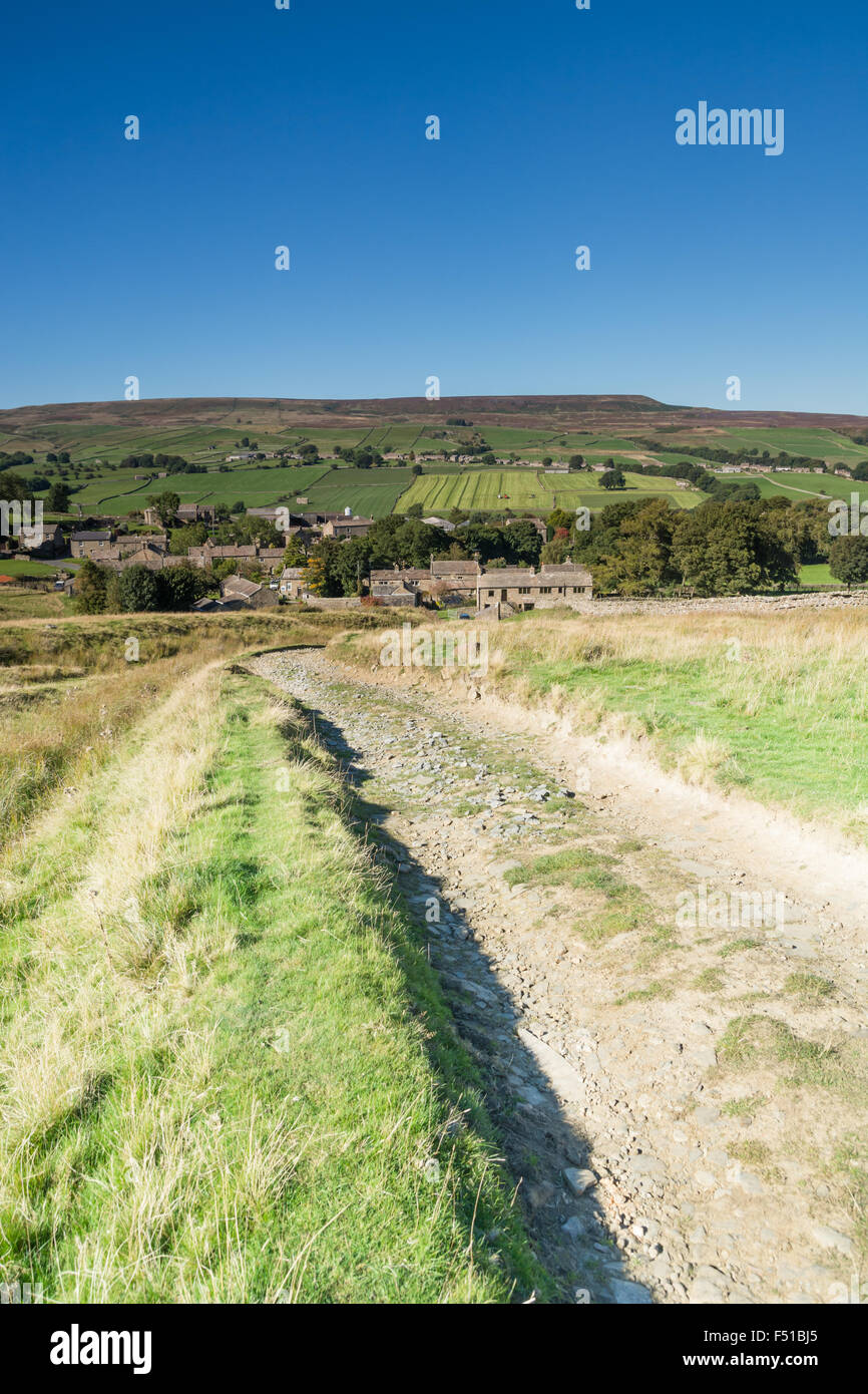 Track to West Scrafton in Coverdale in the Yorkshire Dales Stock Photo ...