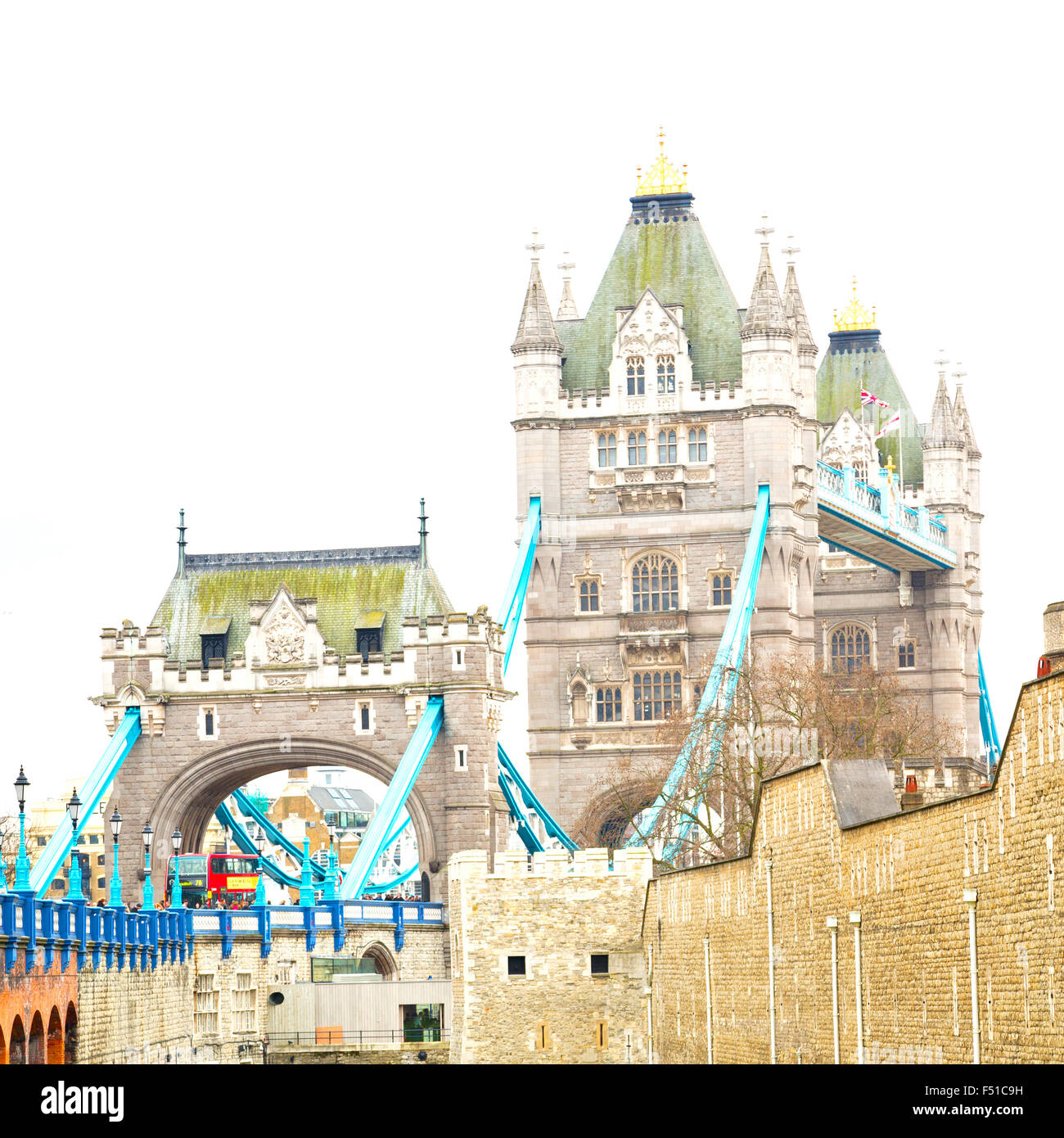 london tower in england old bridge and the cloudy sky Stock Photo - Alamy
