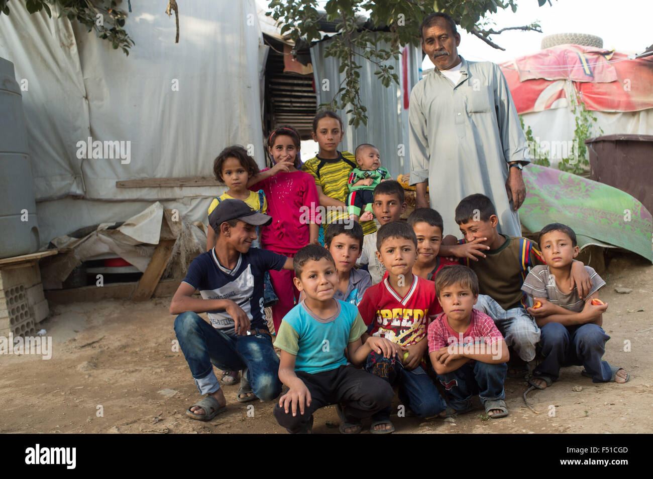 UN Syrian refugee in the Bekaa camp near the city of Zahle Stock Photo ...