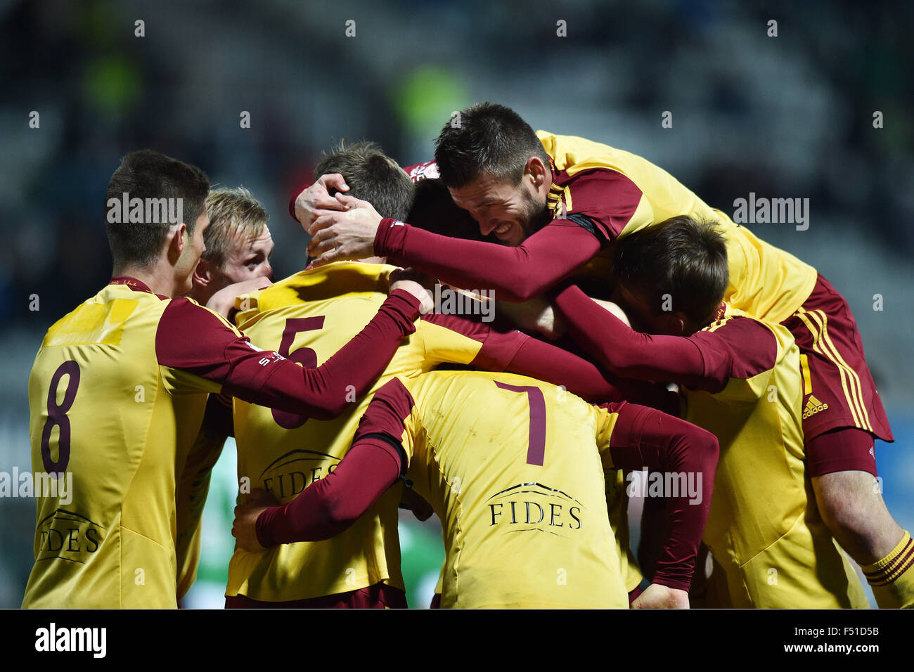 Celebrate their third goal hi-res stock photography and images - Alamy