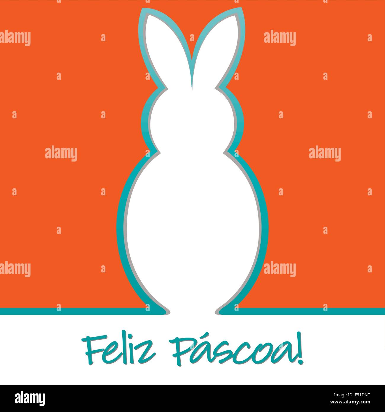 "Happy Easter" bright bunny cut out card in vector format Stock Vector ...