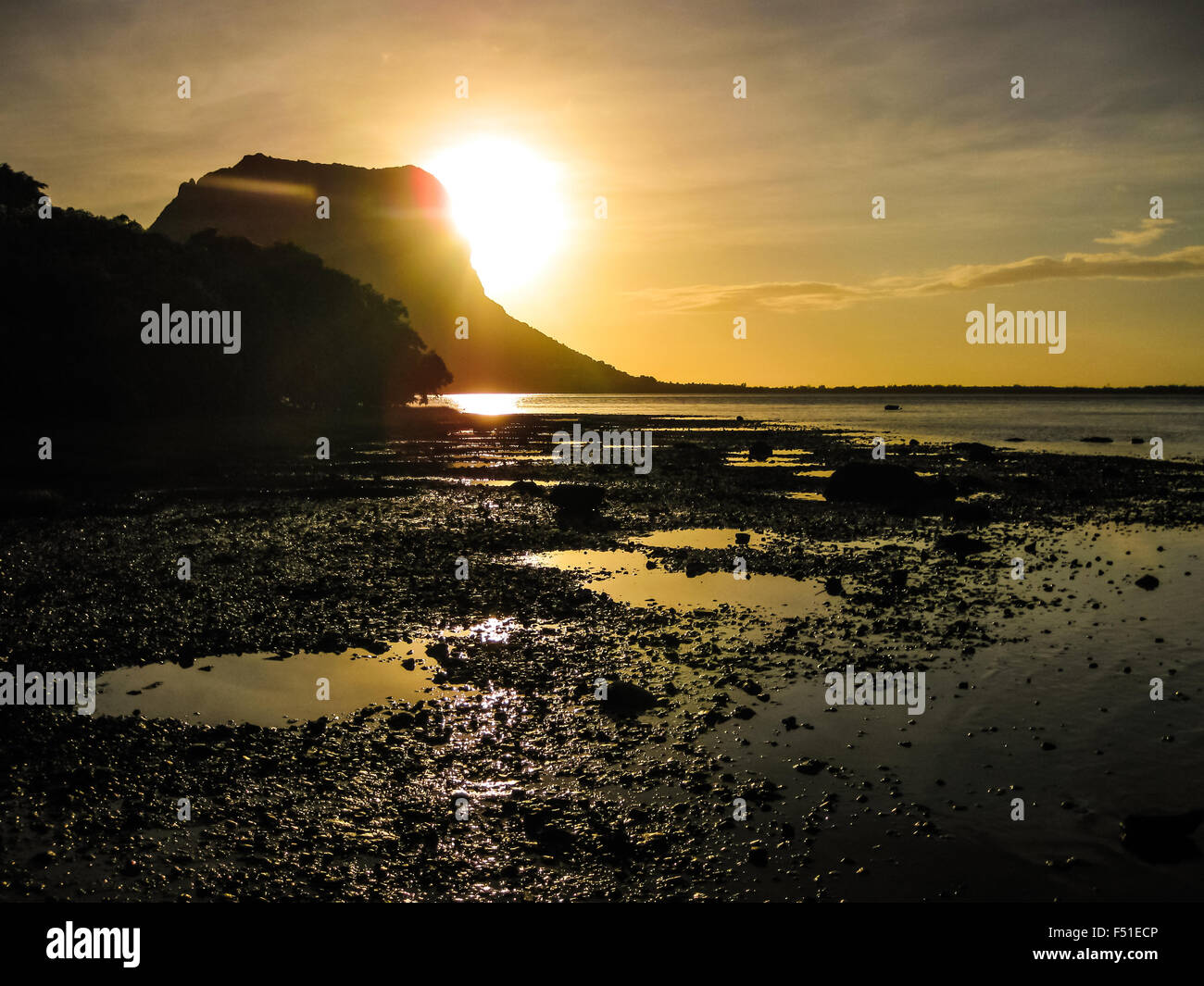 Mauritius at sunset Stock Photo - Alamy