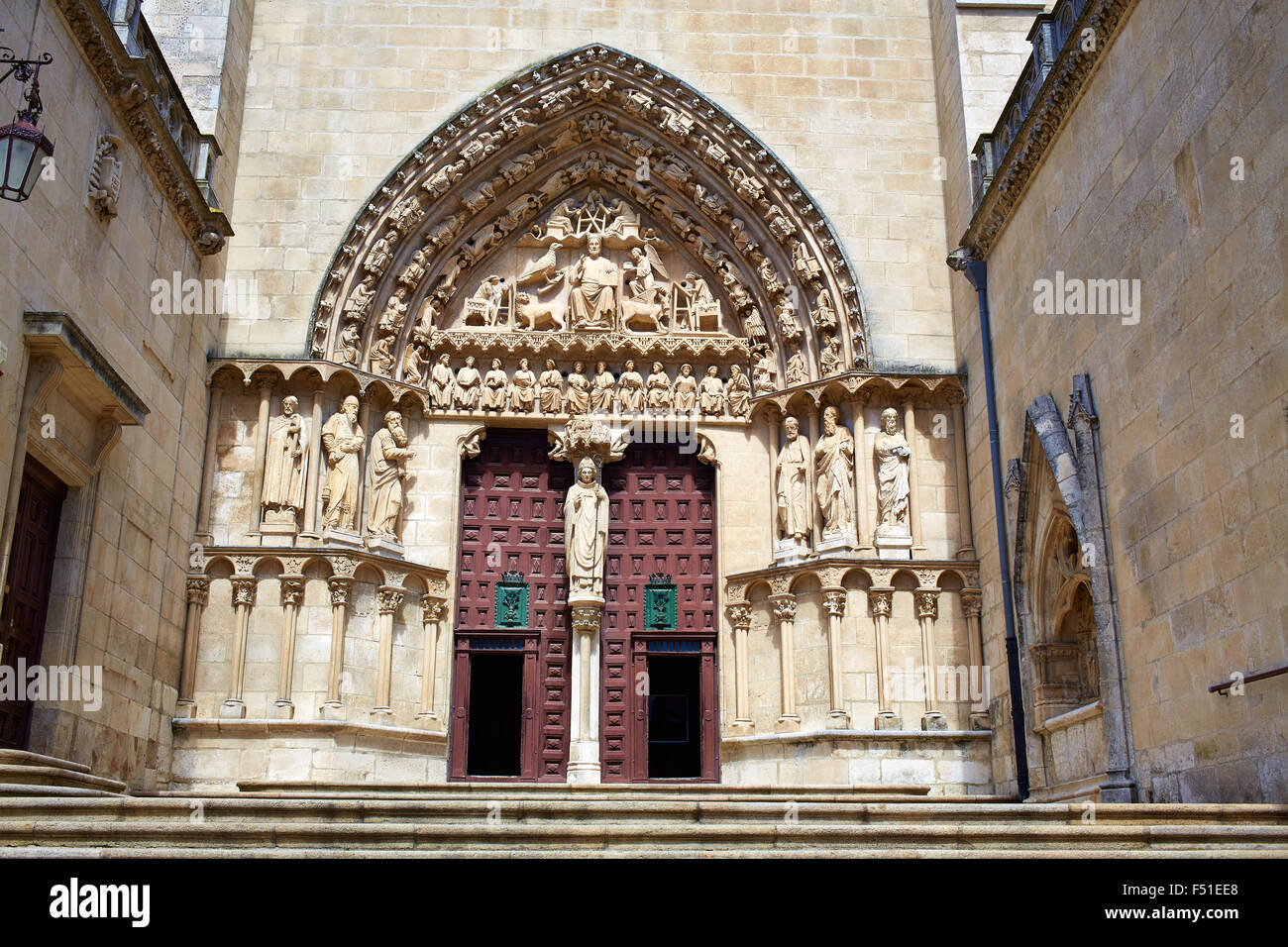 Burgos Cathedral facade in Saint James Way at Castilla Leon of Spain ...