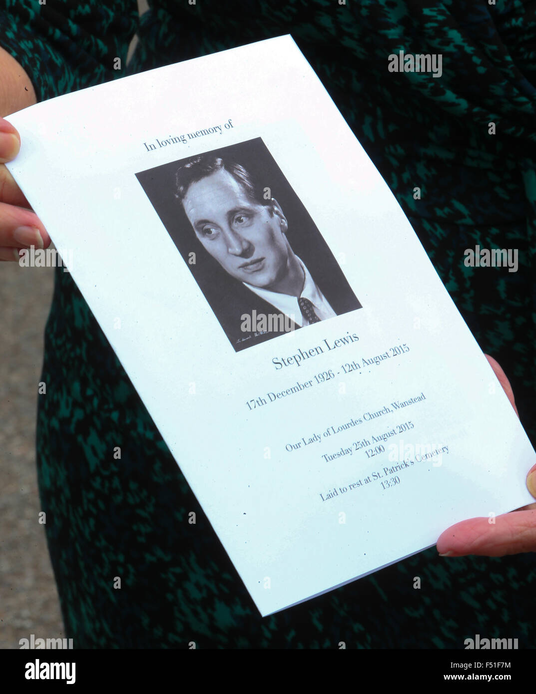 Stephen Lewis Funeral High Resolution Stock Photography and Images - Alamy