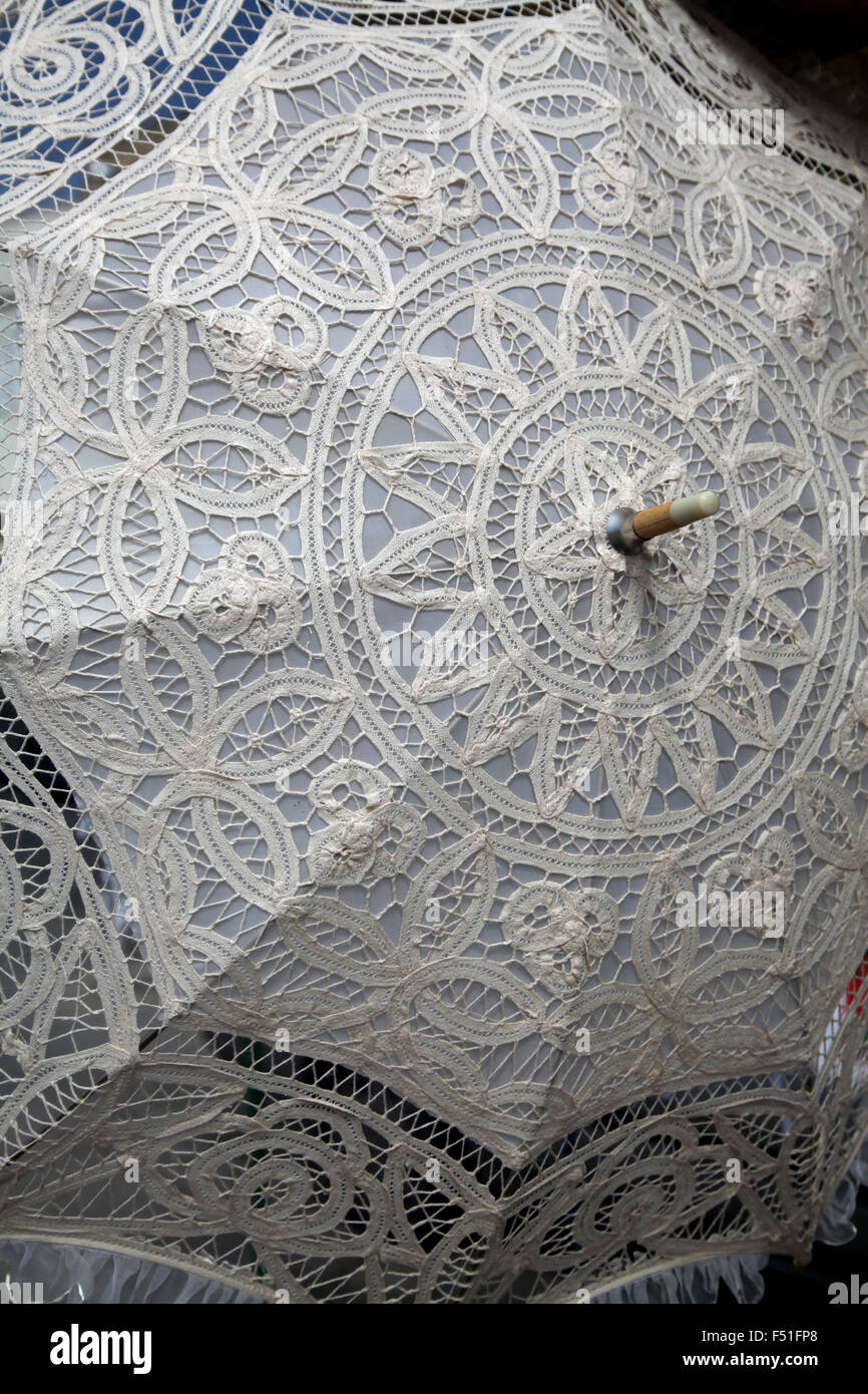 A traditional Maltese Lace Parasol Stock Photo - Alamy