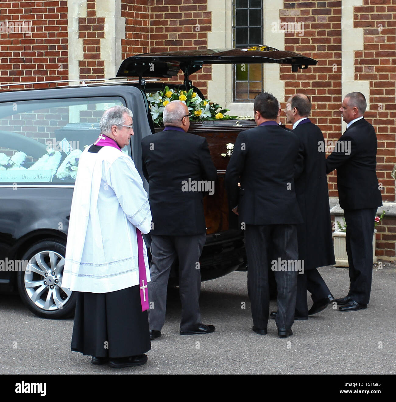 The funeral of Stephen Lewis at Our Lady of Lourdes Church in Wanstead ...