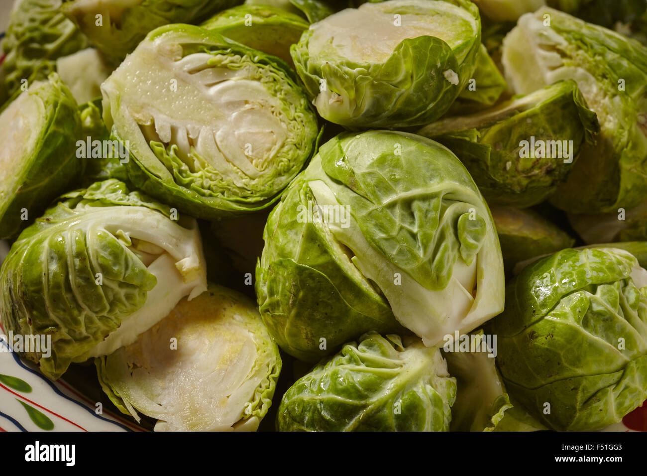 sliced, raw Brussels Sprouts Stock Photo - Alamy