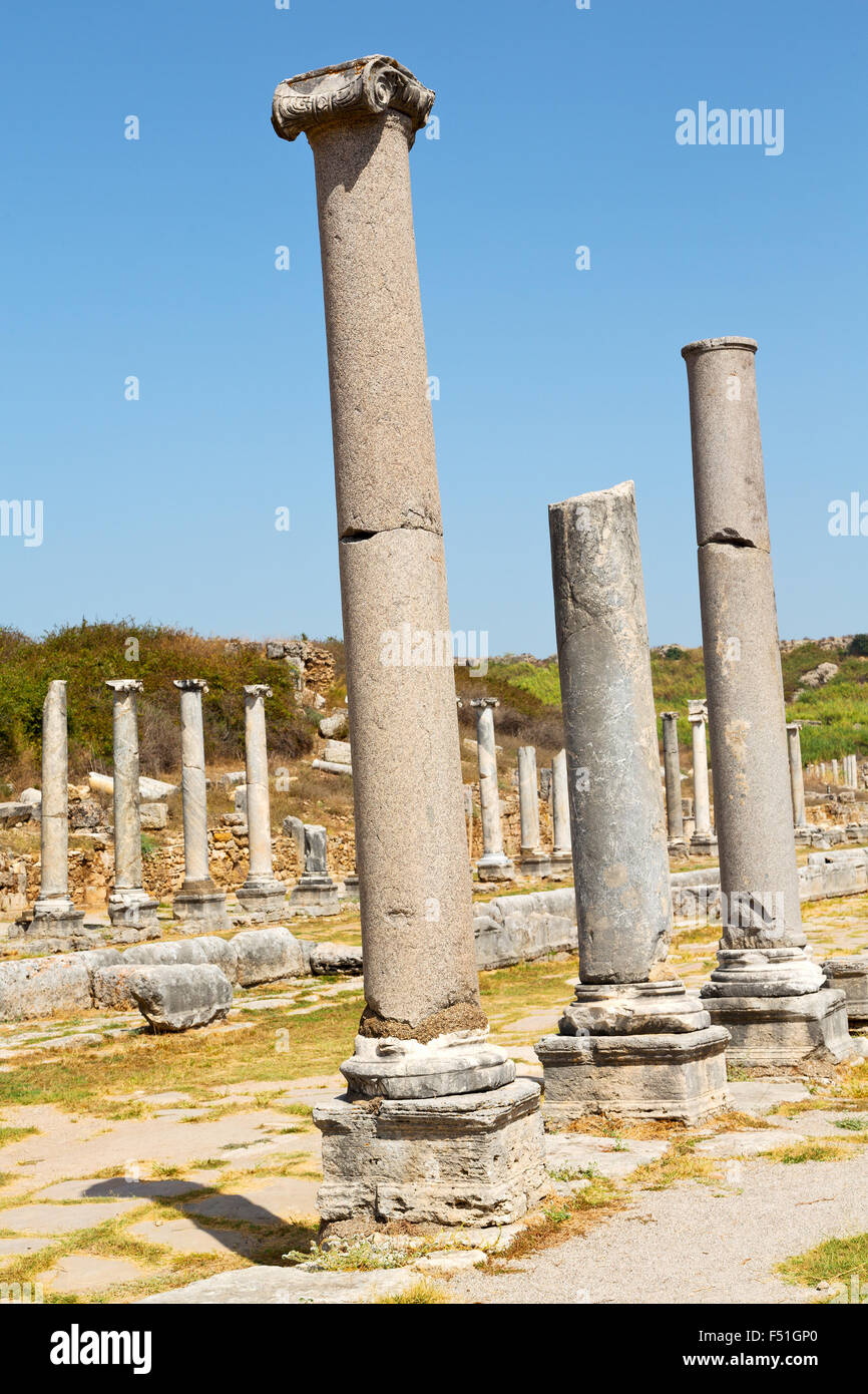 old construction in asia turkey the column and the roman temple Stock ...