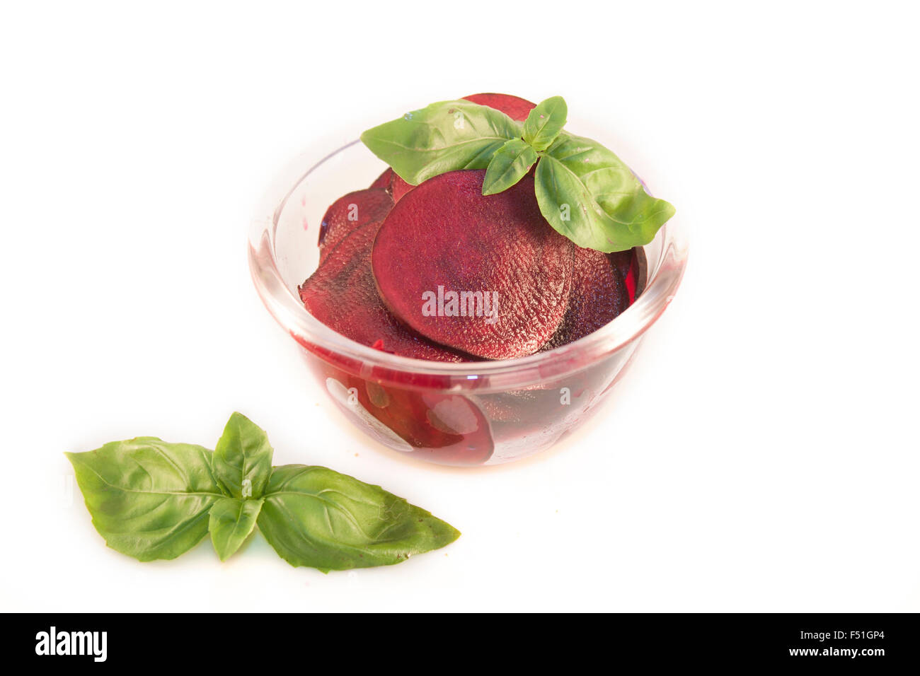 Pickled, purple beetroot slices, isolated on white background Stock ...