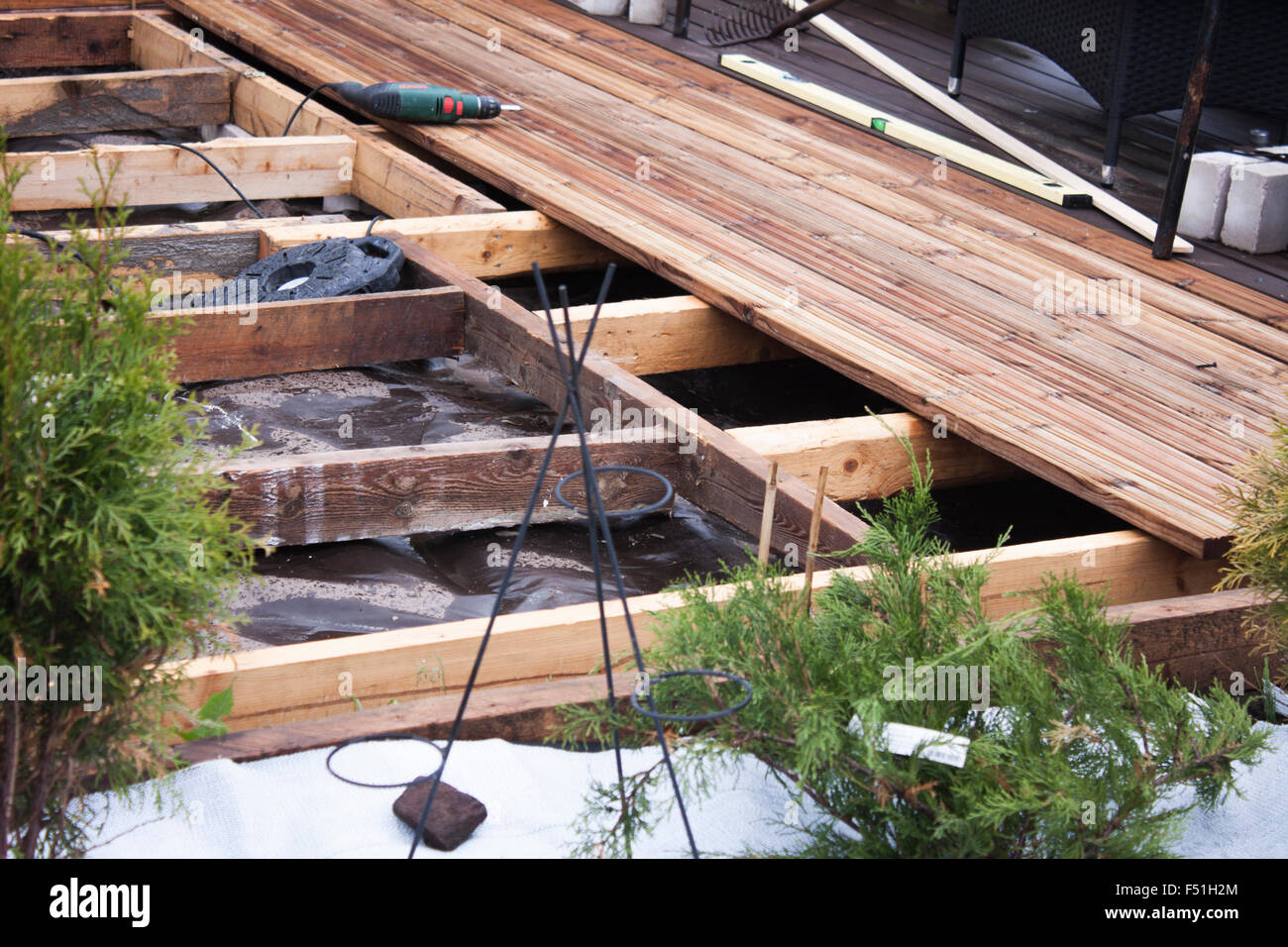 Wooden terrace hi-res stock photography and images - Alamy