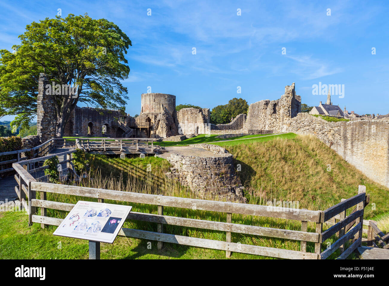 The Inner Ward of the castle in the town of Barnard Castle, County ...