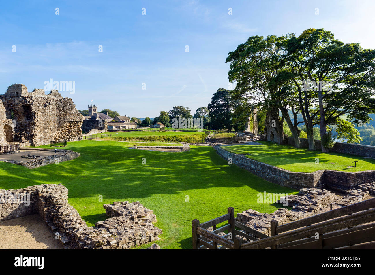 The Inner Ward of the castle in the town of Barnard Castle, County ...