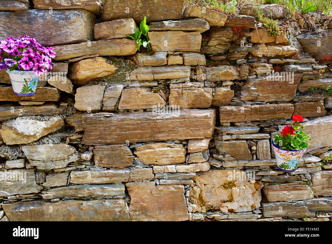 the Way of Saint James in Leon Las Herrerias flower pots in masonry ...