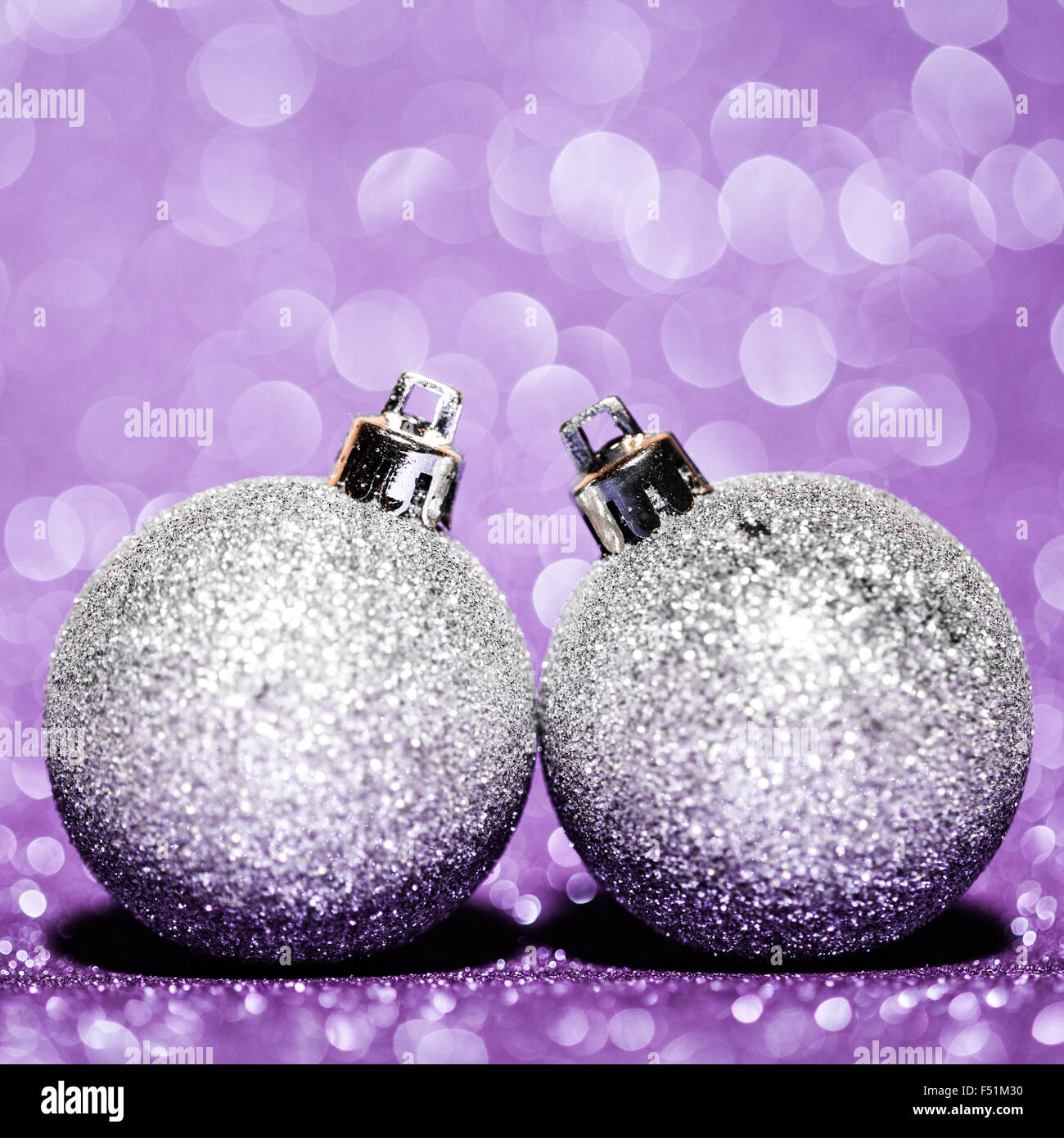 Beautiful Glitter christmas balls Stock Photo - Alamy