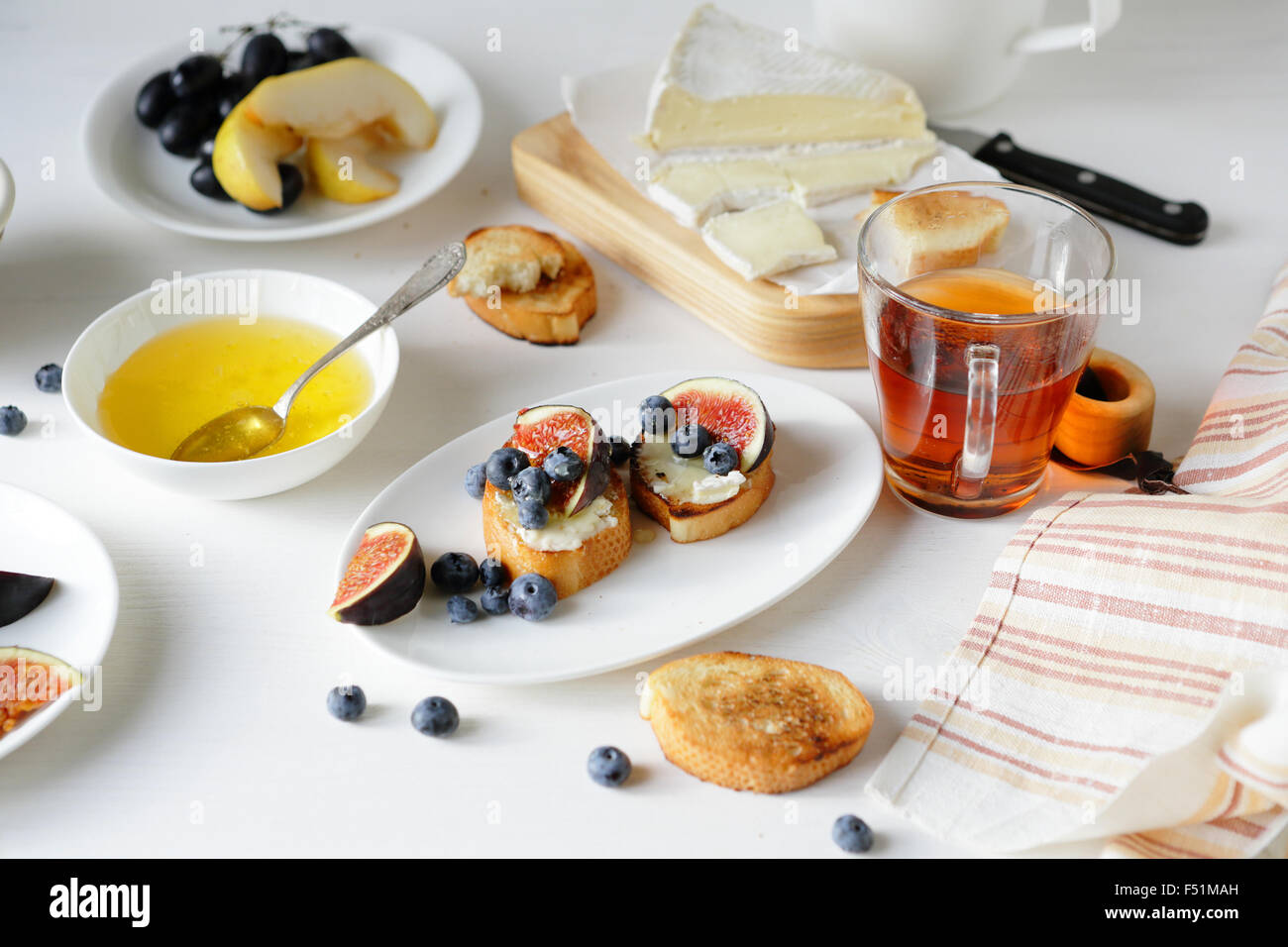 breakfast composition, food closeup Stock Photo - Alamy
