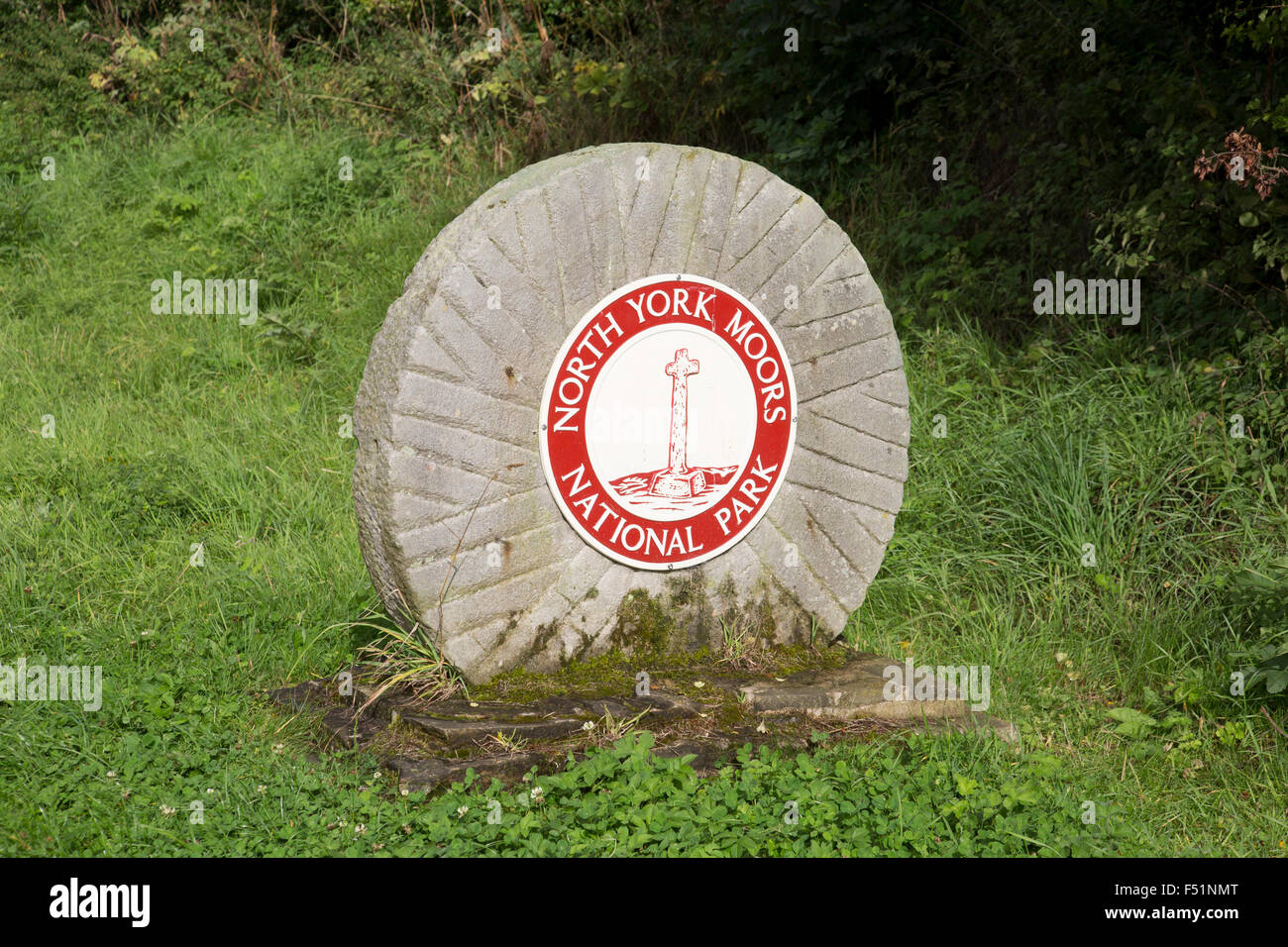Sign for the North York Moors National Park. Yorkshire, England, UK ...