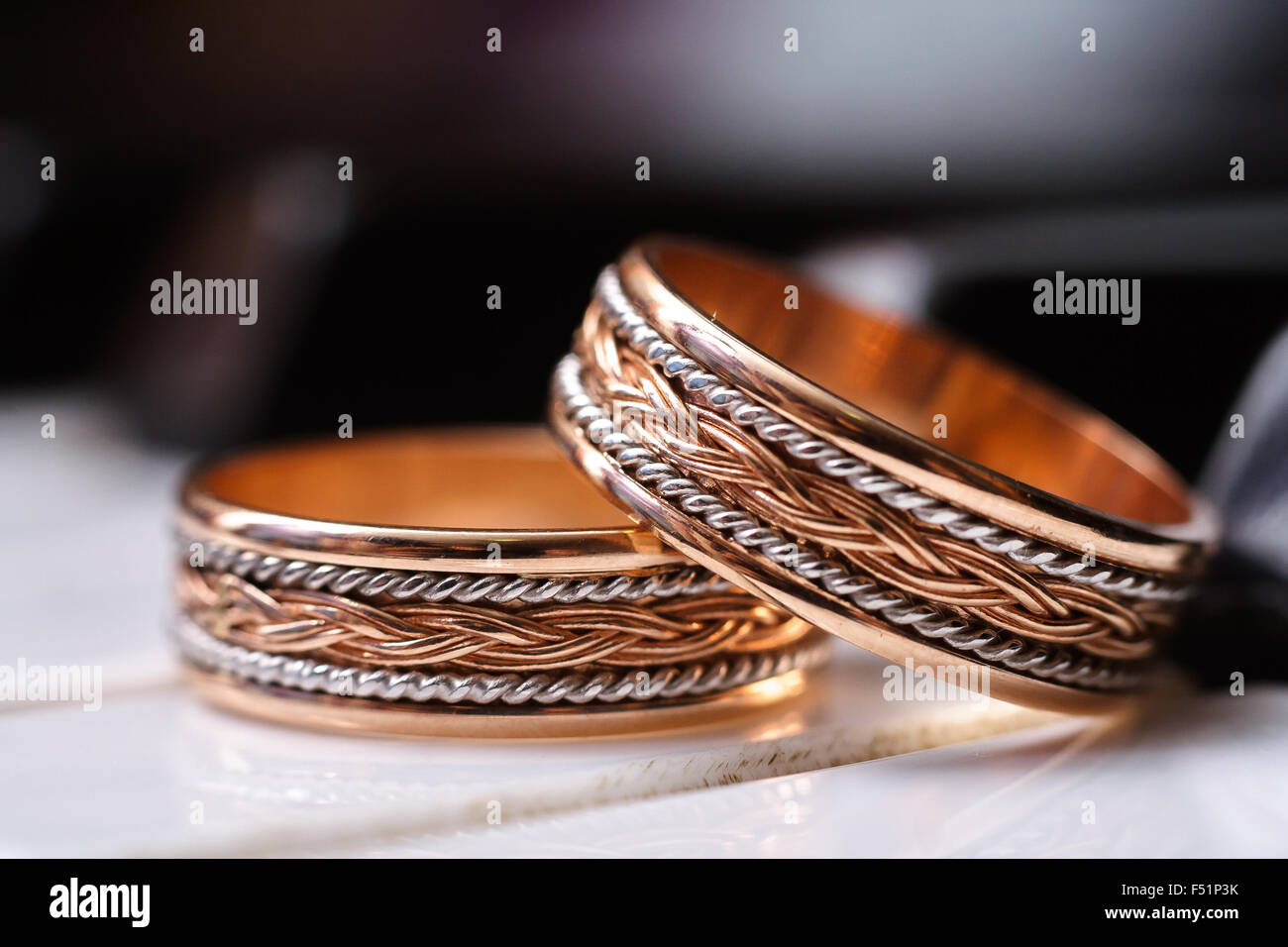 Beautiful wedding rings Stock Photo - Alamy