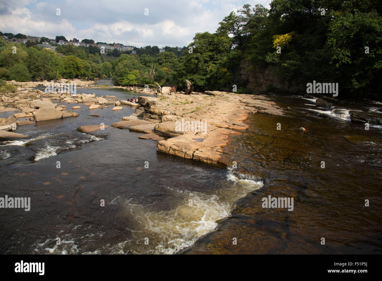 Richmond Falls on the River Swale. Richmond is a market town and the ...