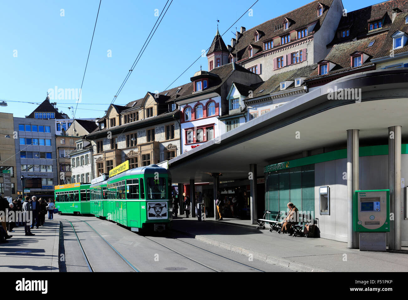 Public electric tram, city of Basel, Canton Basel Stadt, Switzerland ...
