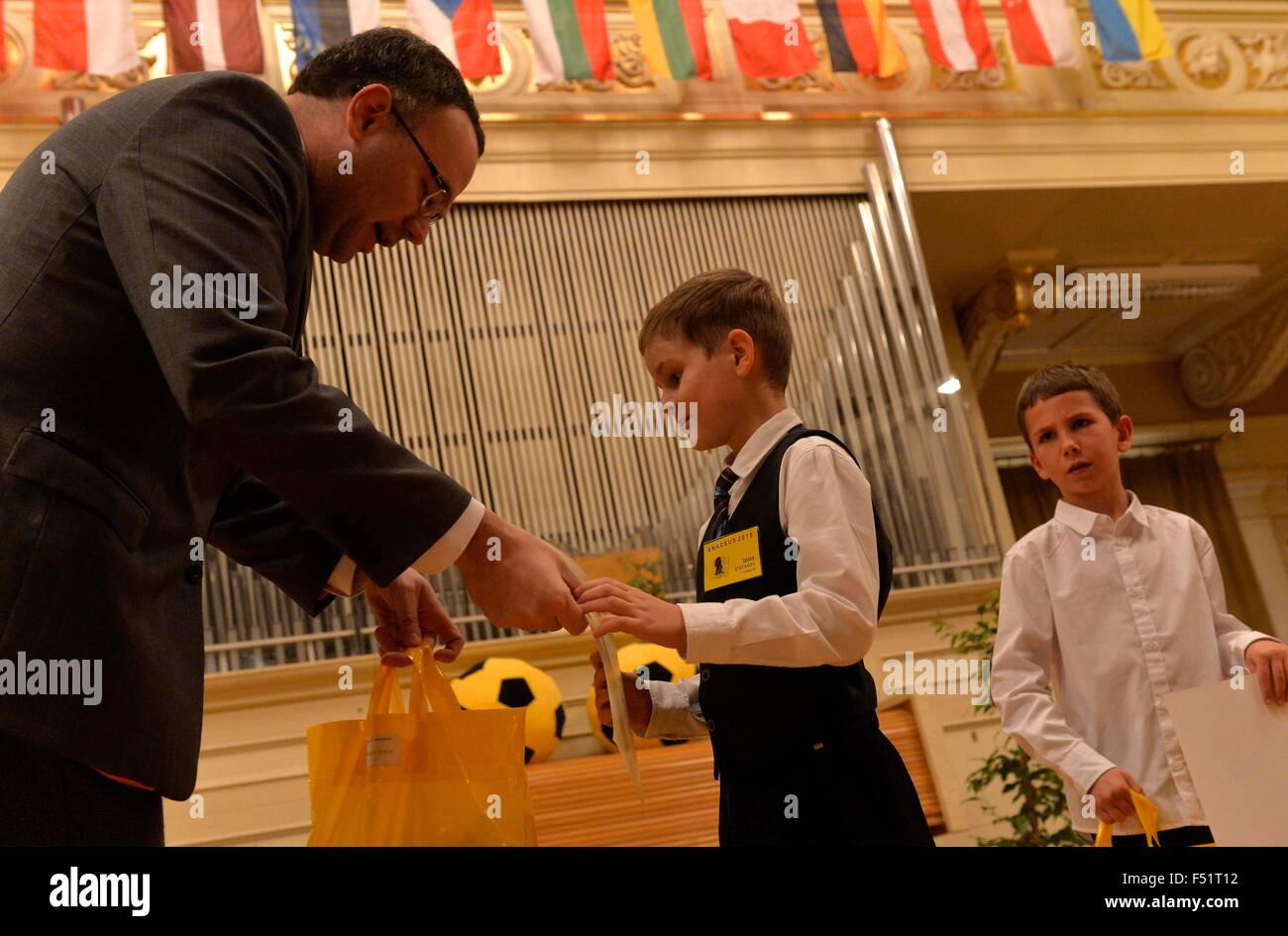 Brno, Czech Republic. 24th Oct, 2015. Emil Weller from Austria, right ...