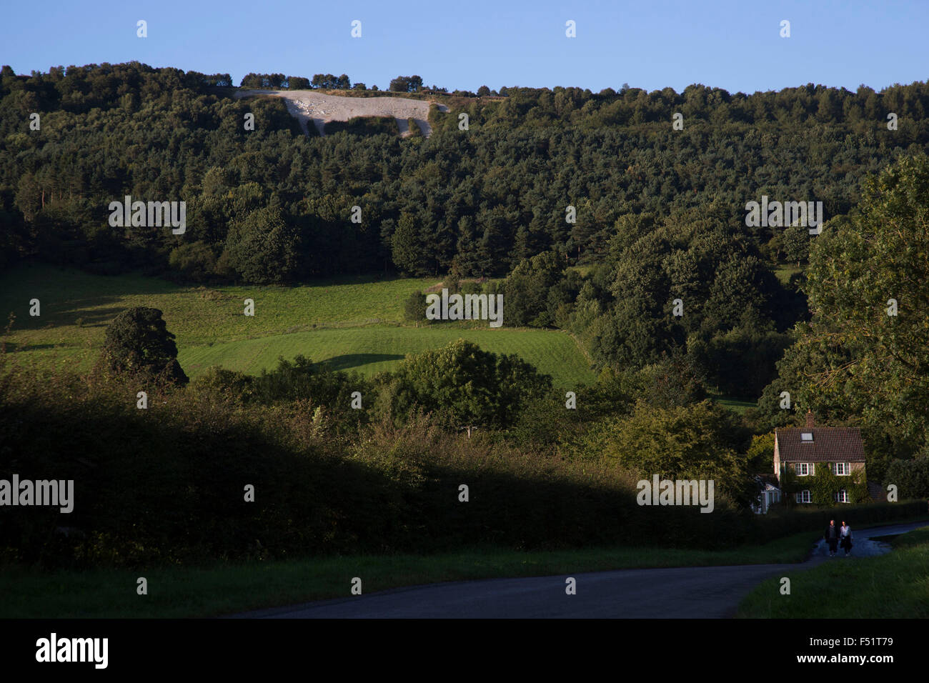 View looking from Kilburn towards the Kilburn White Horse in The Hambleton Hills, Yorkshire ...