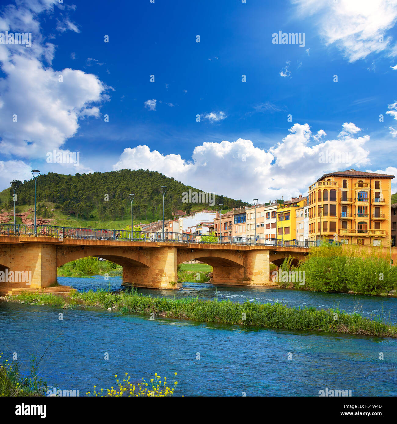 Najera bridge by The way of Saint James in La Rioja of Spain Stock ...