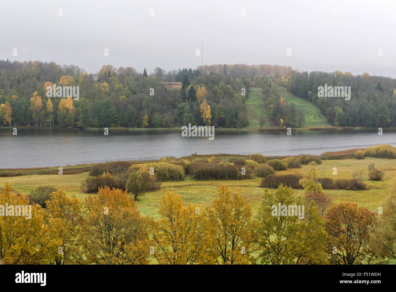 Lake Viljandi lies in the deep primeval valley of Viljandi, Estonia ...