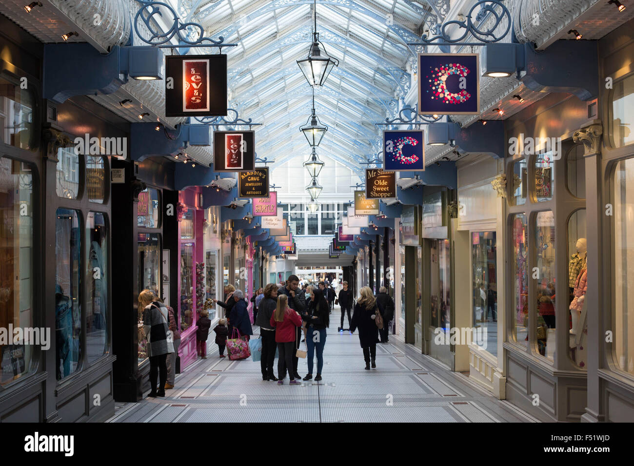 Thornton's Arcade in Leeds, West Yorkshire, UK. Designed by George ...