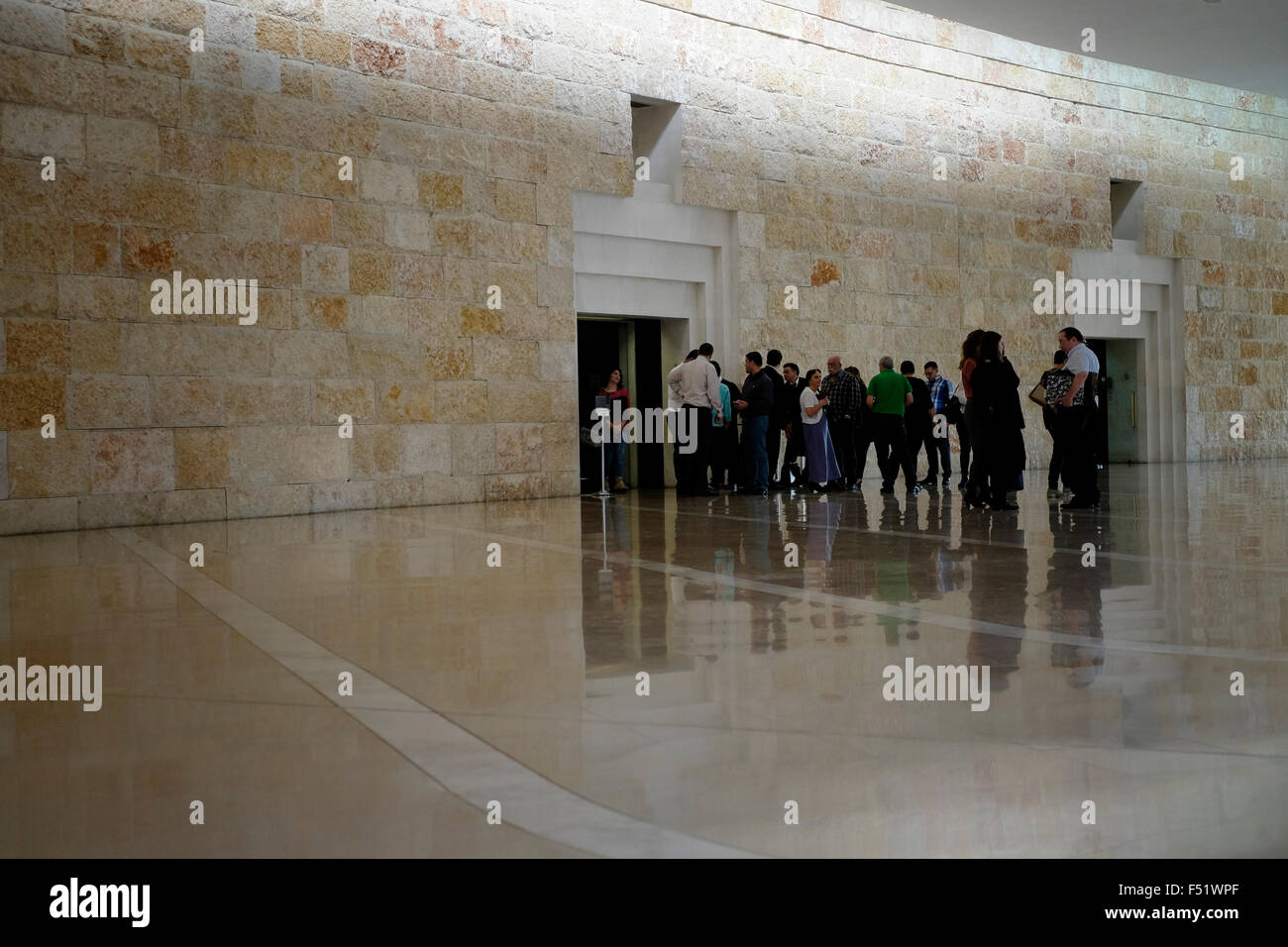 Visitors enter a courtroom at the Supreme Courthouse of Israel in West ...